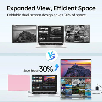 InnoView Foldable 15.6" Dual Portable Monitor-INVPM009-05B – ReHisk