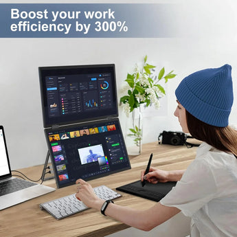 InnoView Foldable 15.6" Dual Portable Monitor-INVPM009-05B – ReHisk