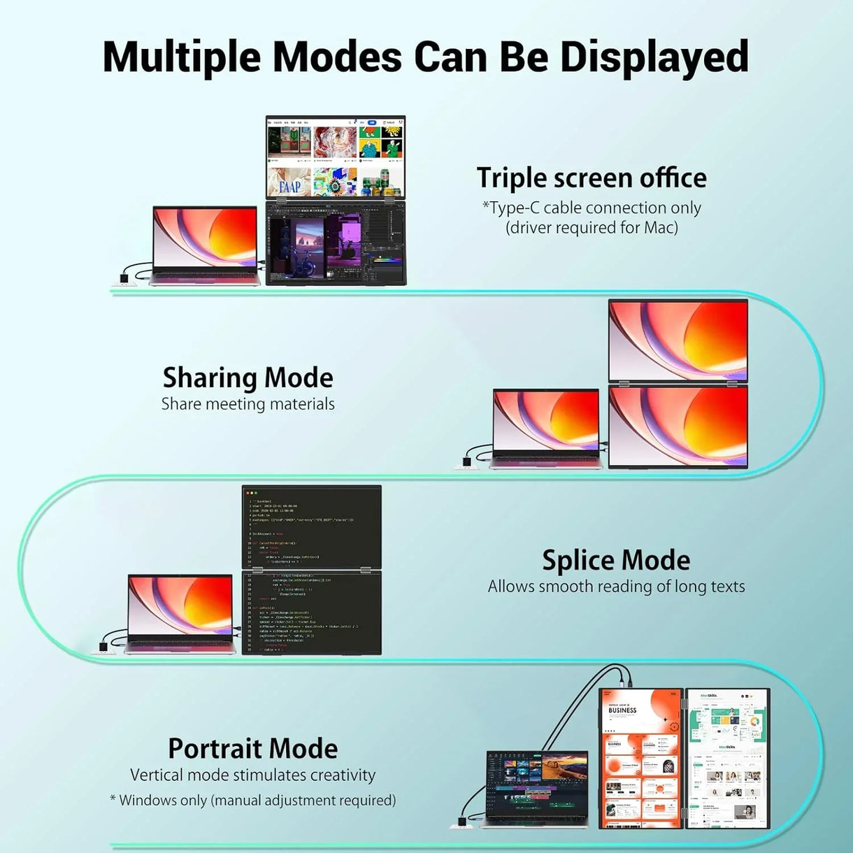InnoView Foldable 15.6" Dual Portable Monitor-INVPM009-05B – ReHisk