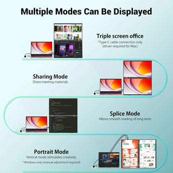 InnoView Foldable 15.6" Dual Portable Monitor-INVPM009-05B – ReHisk