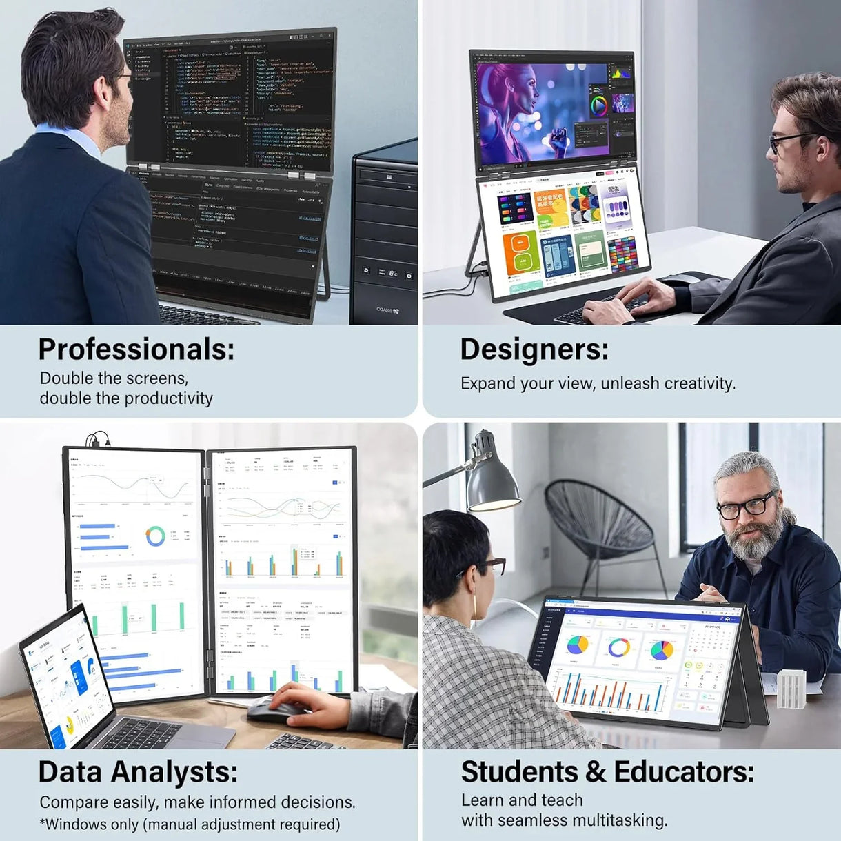 InnoView Foldable 23.8" Dual Monitor-INVPM609 – ReHisk